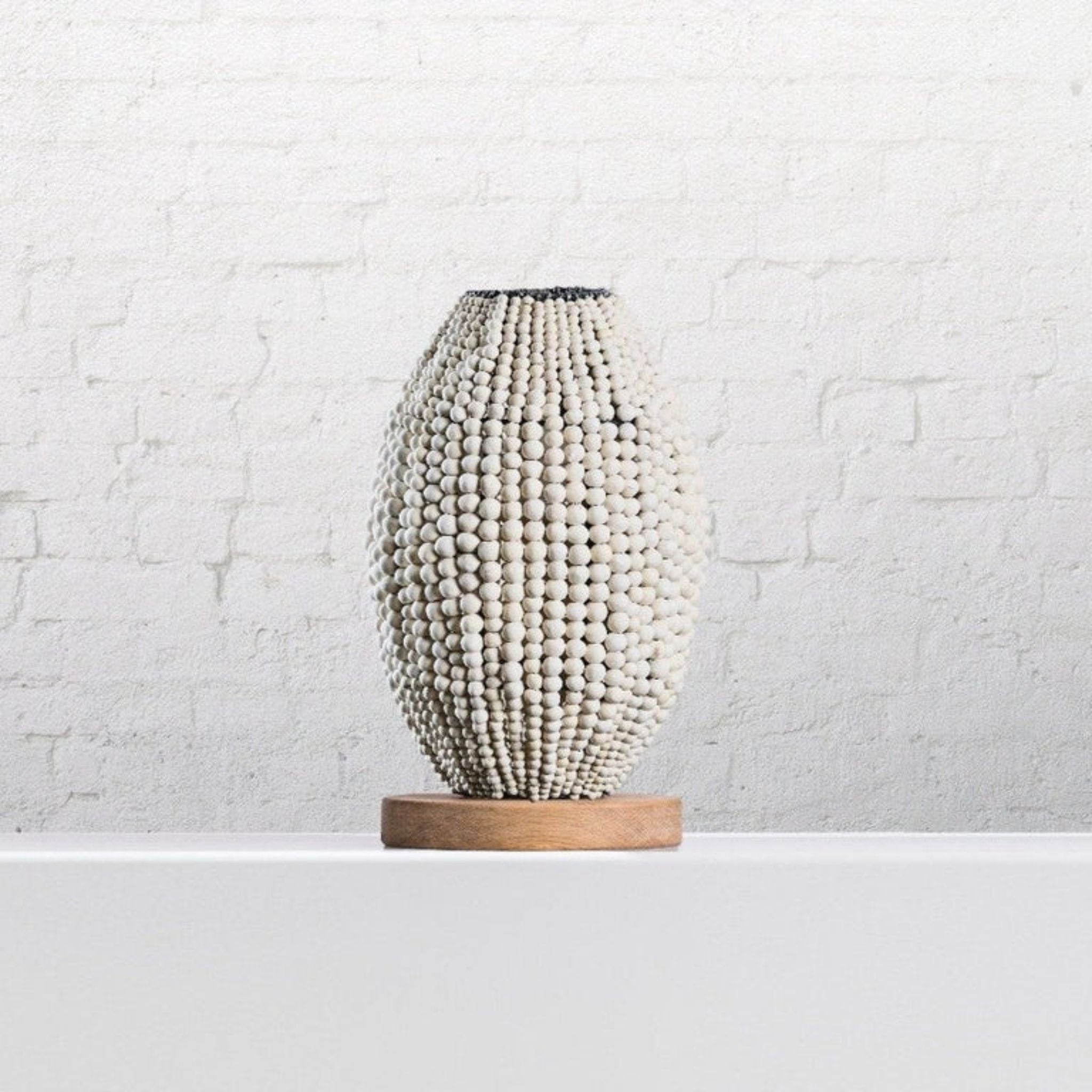 Barrel Handmade Clay Table Lamp - White – Luxe Pendant Lighting