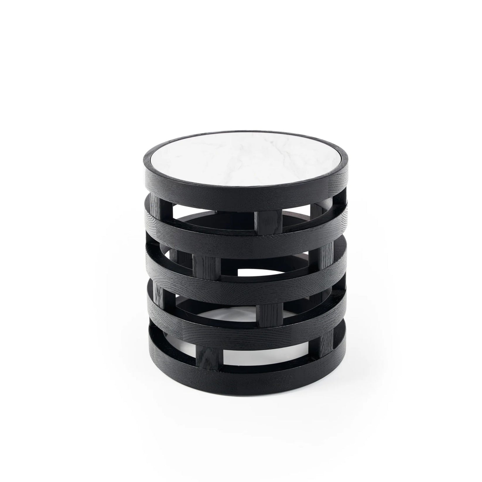 Polix Round Marble Side Table - Black – Luxe Pendant Lighting